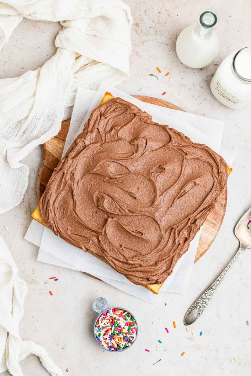 Vanilla Cake with Chocolate Frosting | Sift With Kima